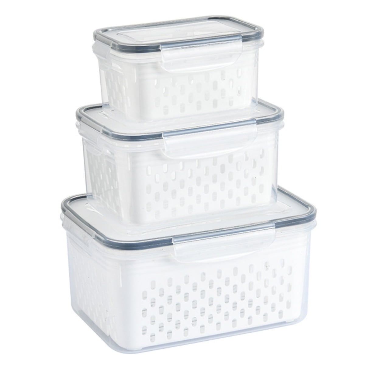 Freshness Extended Produce Containers For Fridge, Leakproof Food ...