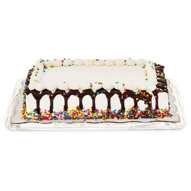 Freshness Guaranteed 1/4 Sheet Confetti Drip Cake, 65oz, Cake Container ...