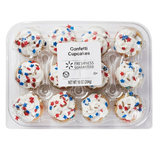 Freshness Guaranteed Confetti Mini Cupcakes, 10 oz, 12 Count - Walmart.com