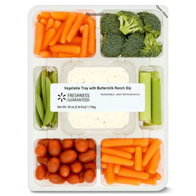 Freshness Guaranteed Fresh Vegetable Tray with Buttermilk Ranch Dip ...