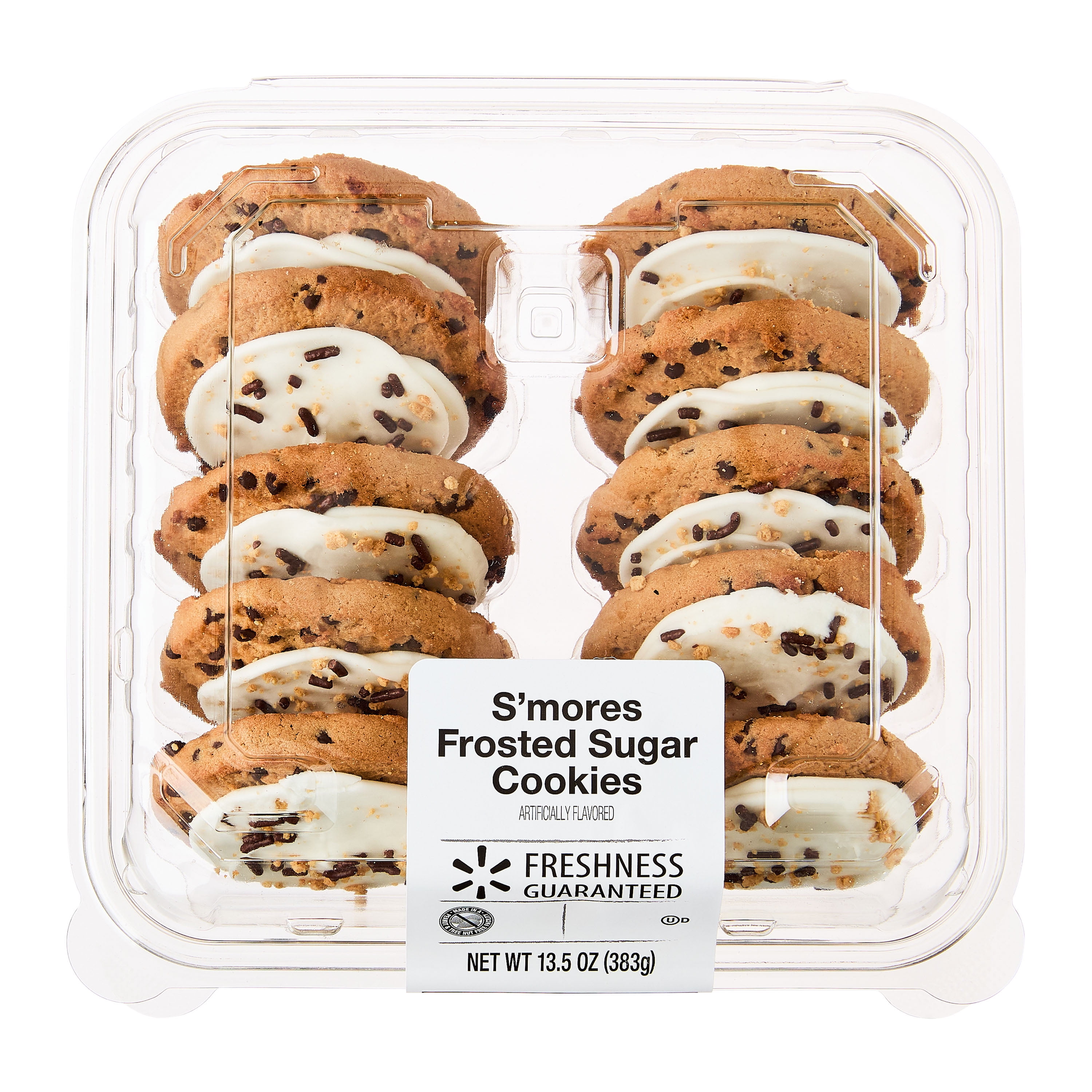 Freshness Guaranteed Baked S'mores White Frosted Sugar Cookies with Sprinkles, 13.5 oz, 10 Count ...