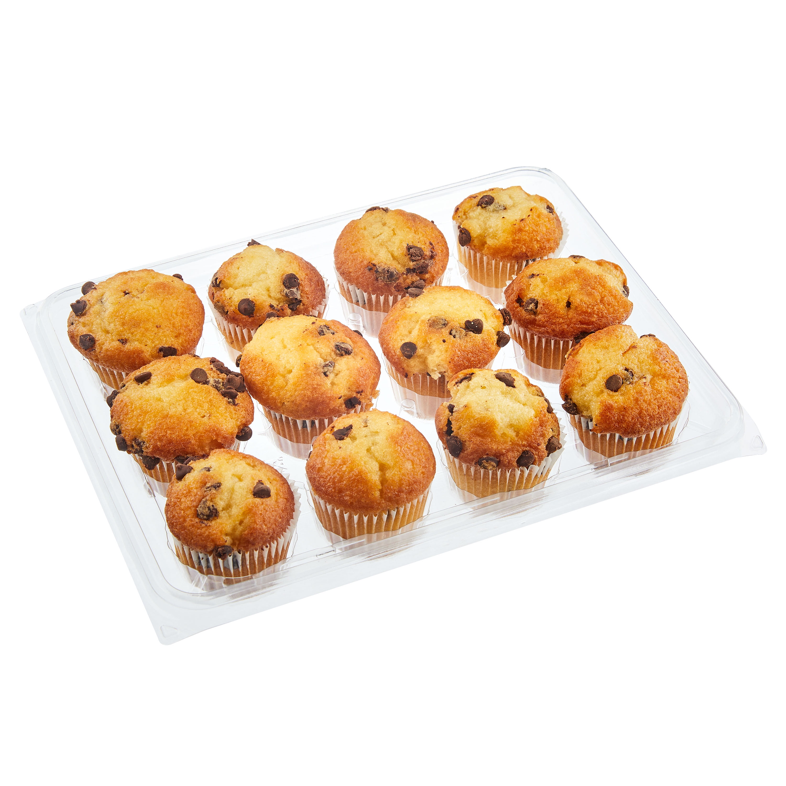 Freshness Guaranteed Mini Chocolate Chip Muffins, 12 oz Clamshell, 12 ...