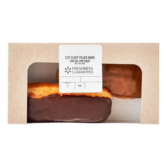 Freshness Guaranteed Iced Fluff Filled Bar Donuts, 2 Count, Chocolate ...