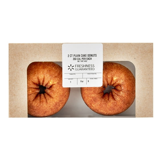 Freshness Guaranteed Plain Cake Donuts 4oz 2 Count, Vanilla, Re ...