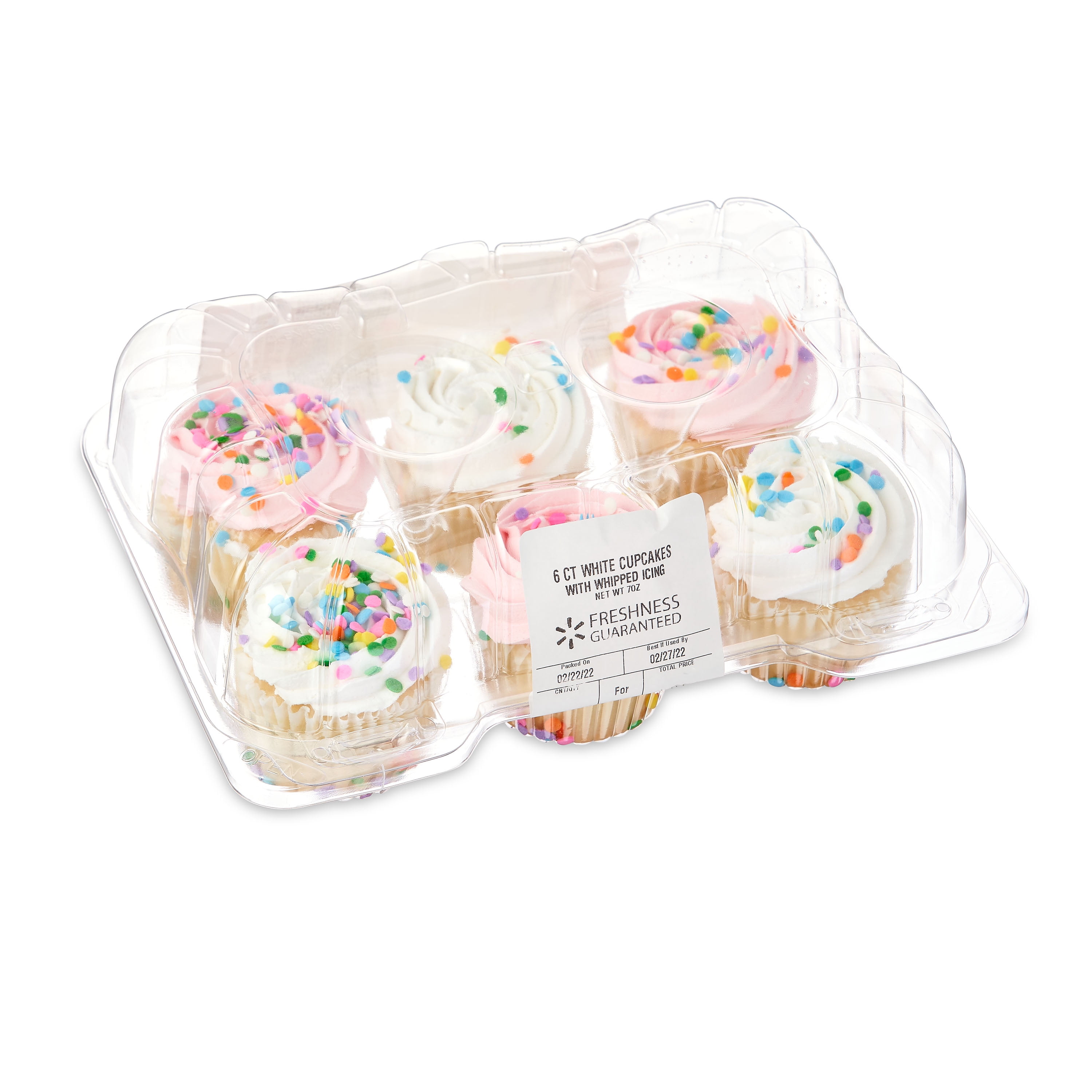 Freshness Guaranteed White Cupcakes with Whipped Icing, 6 Count, Custom ...