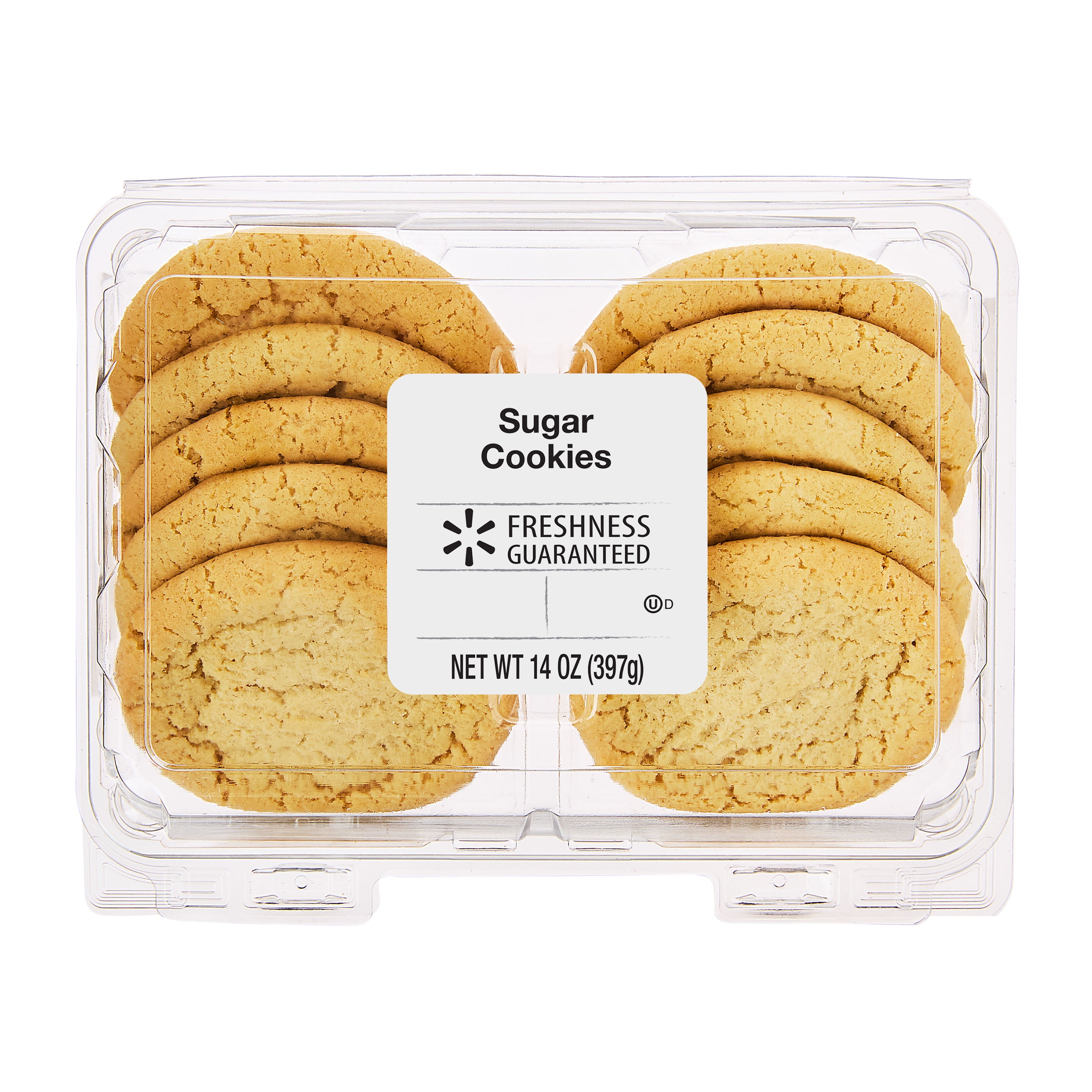 Freshness Guaranteed Sugar Cookies 14 oz 10 Count Soft Baked with Reclosable Container - Walmart.com