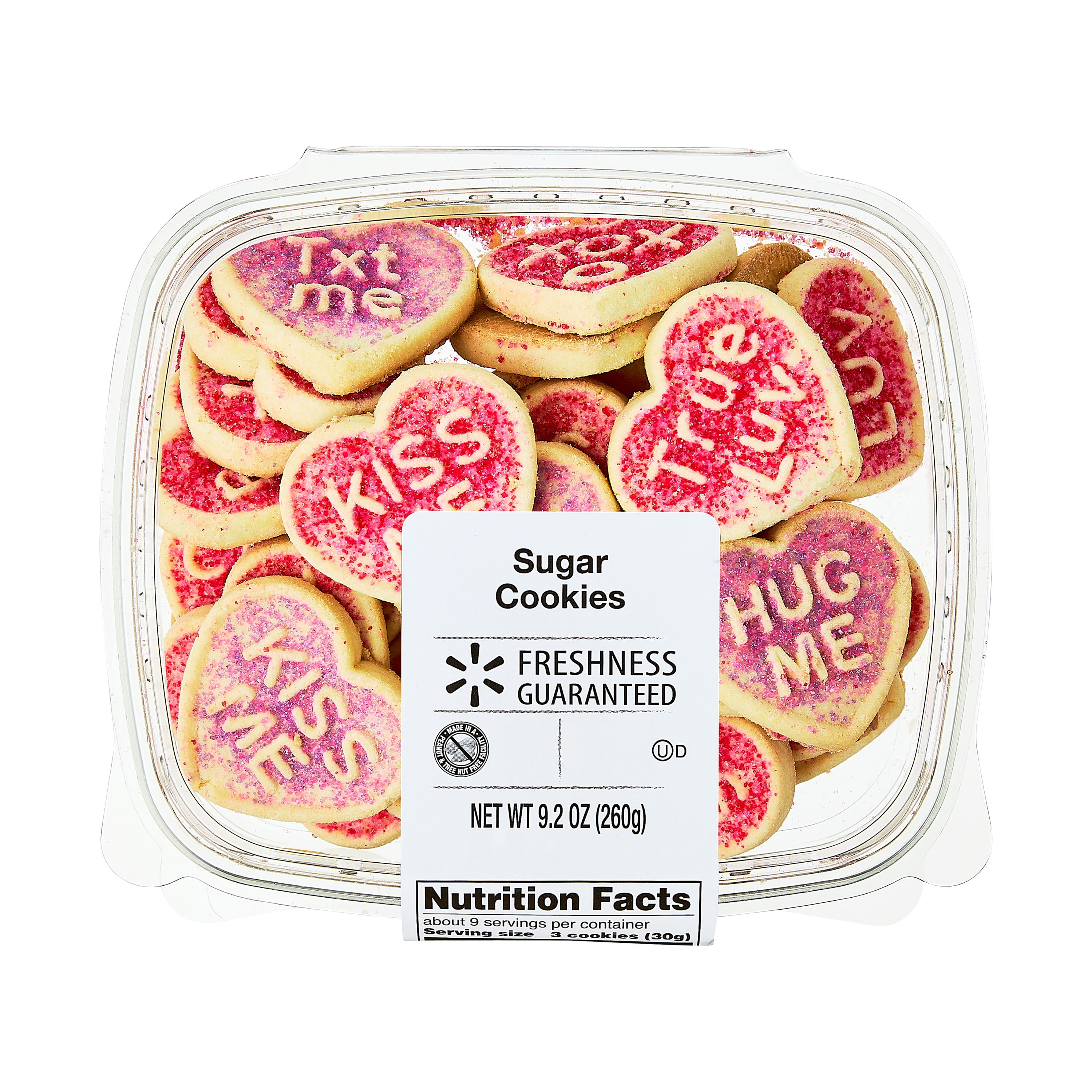 Freshness Guaranteed Valentines Heart Sugar Cookie, Crunchy, Baked ...