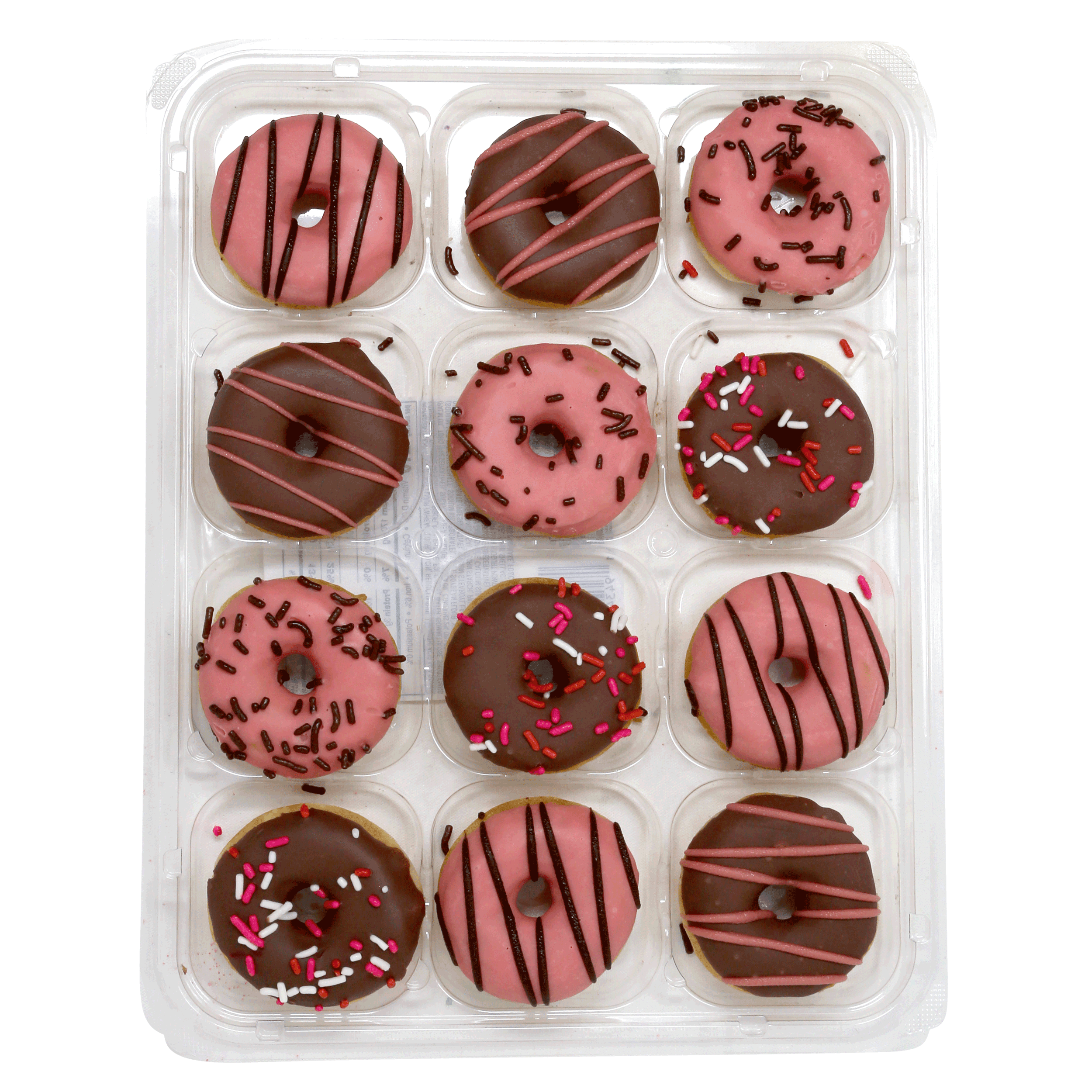 Freshness Guaranteed Valentines Vanilla and Chocolate Iced Mini Donuts ...