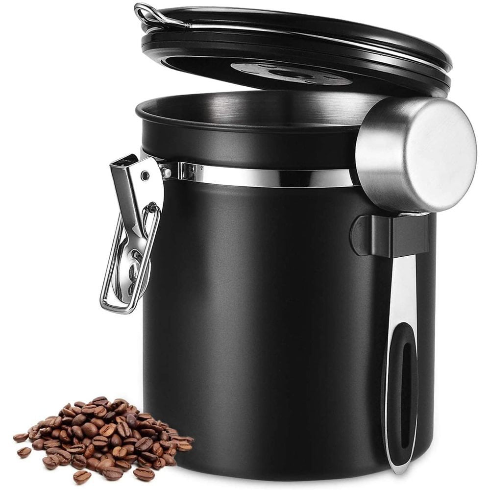 Freshness Keeper Coffee Container, Stainless Steel Vacuum Canister With ...