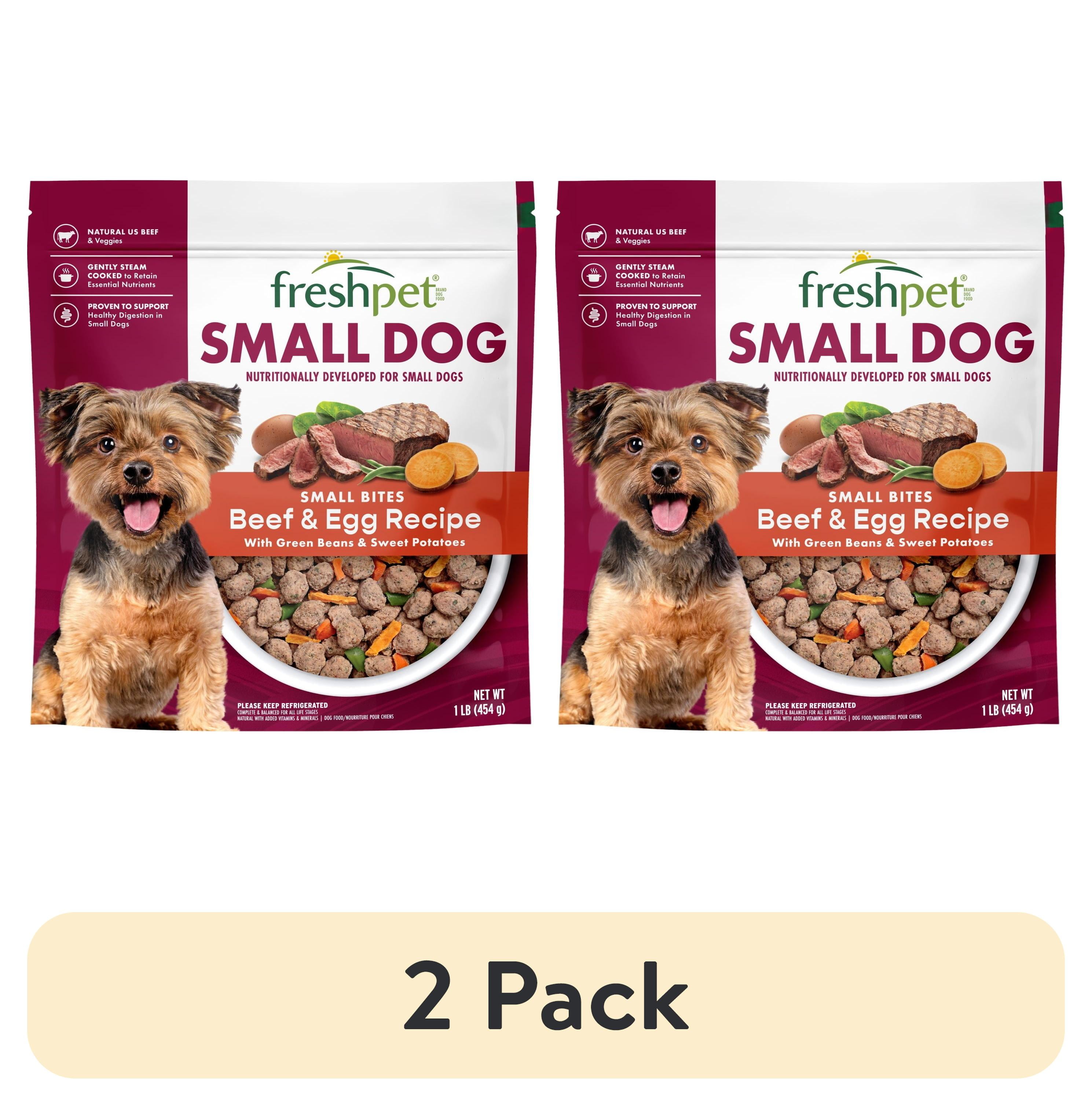 (2 pack) Freshpet Fresh Dog Food, Small Dog Bite Size Beef & Egg Recipe ...