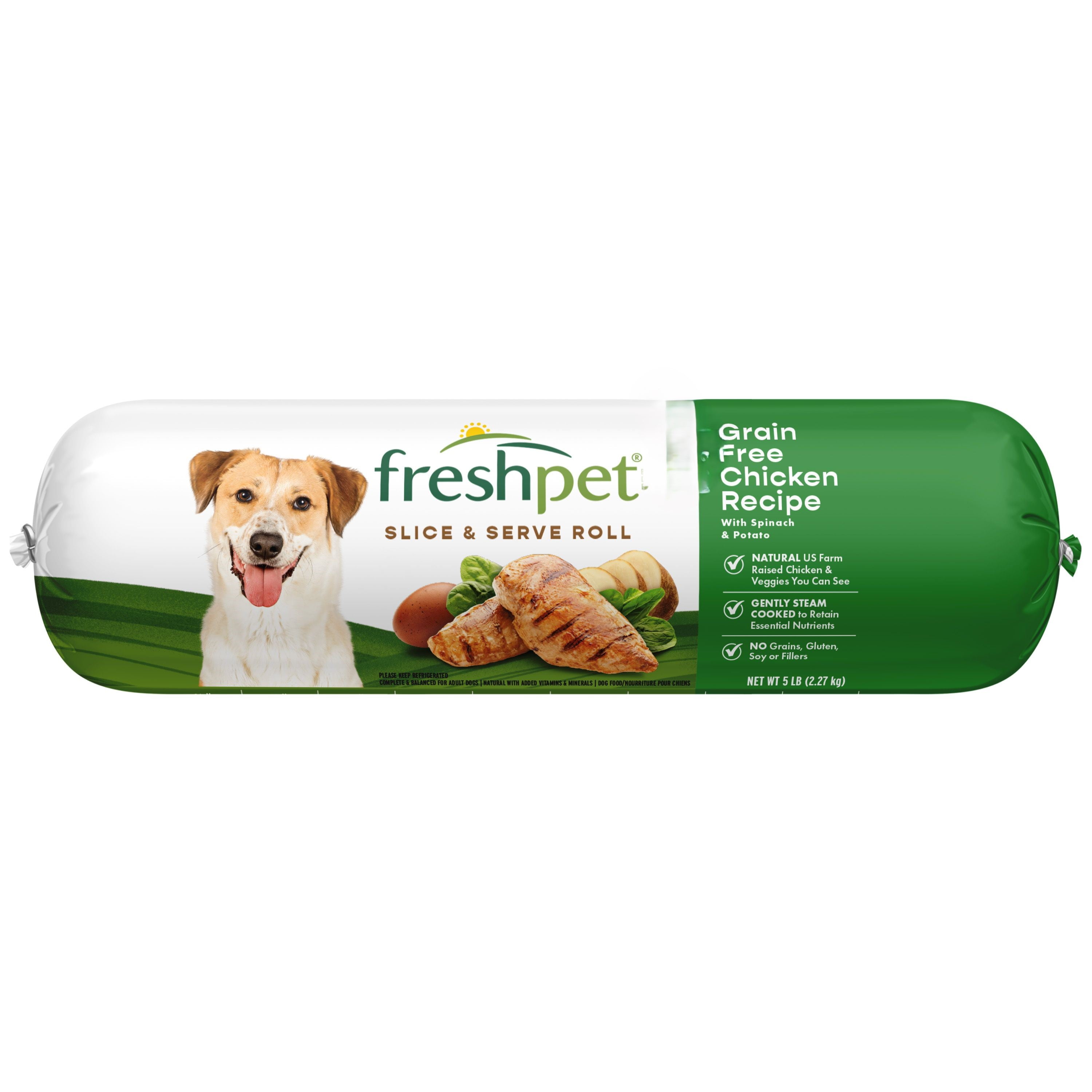 Freshpet Fresh Dog Food, Slice & Serve Roll, Grain Free Chicken Recipe ...