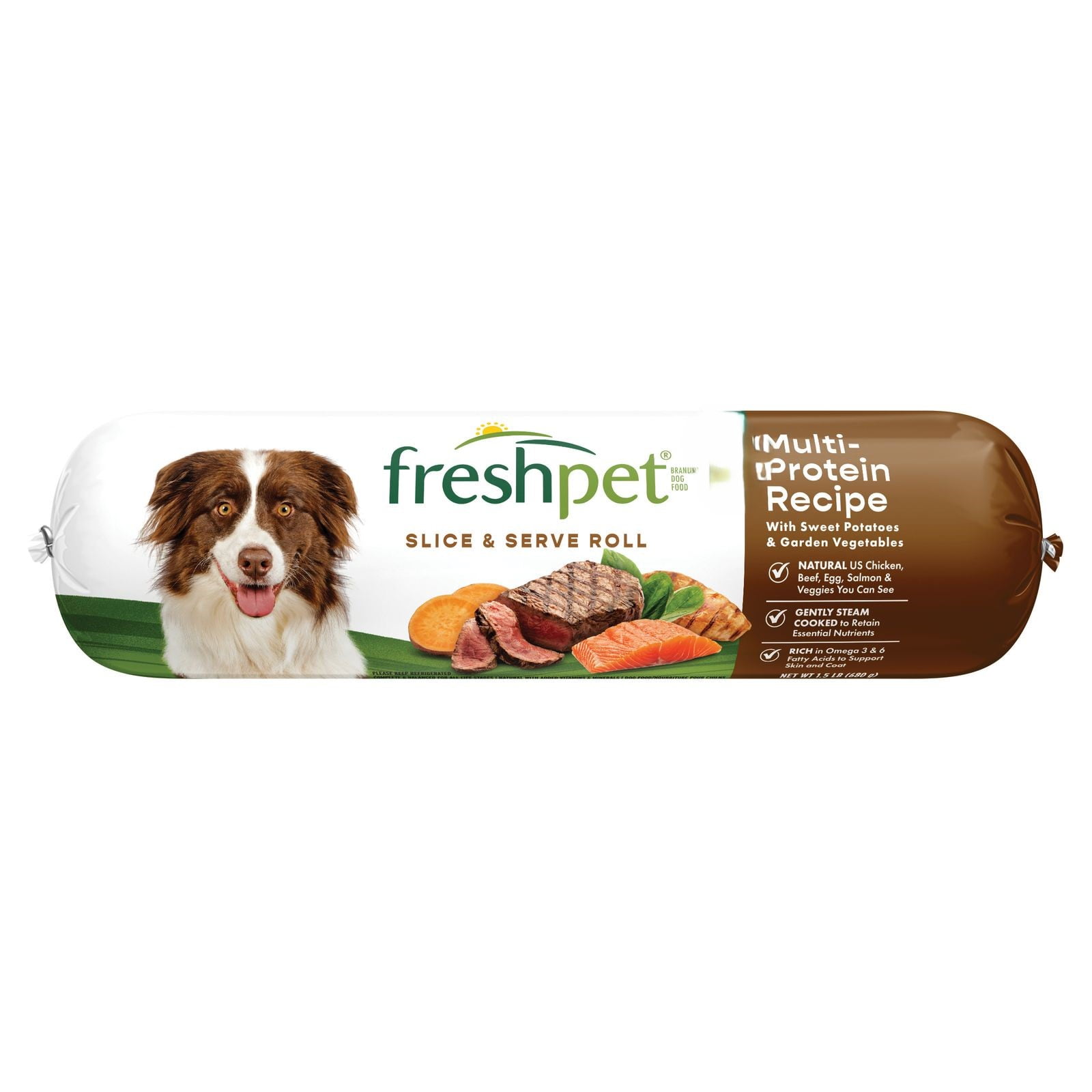 Freshpet Fresh Dog Food, Multi-Protein Recipe, Slice & Serve Roll, 1.5 ...
