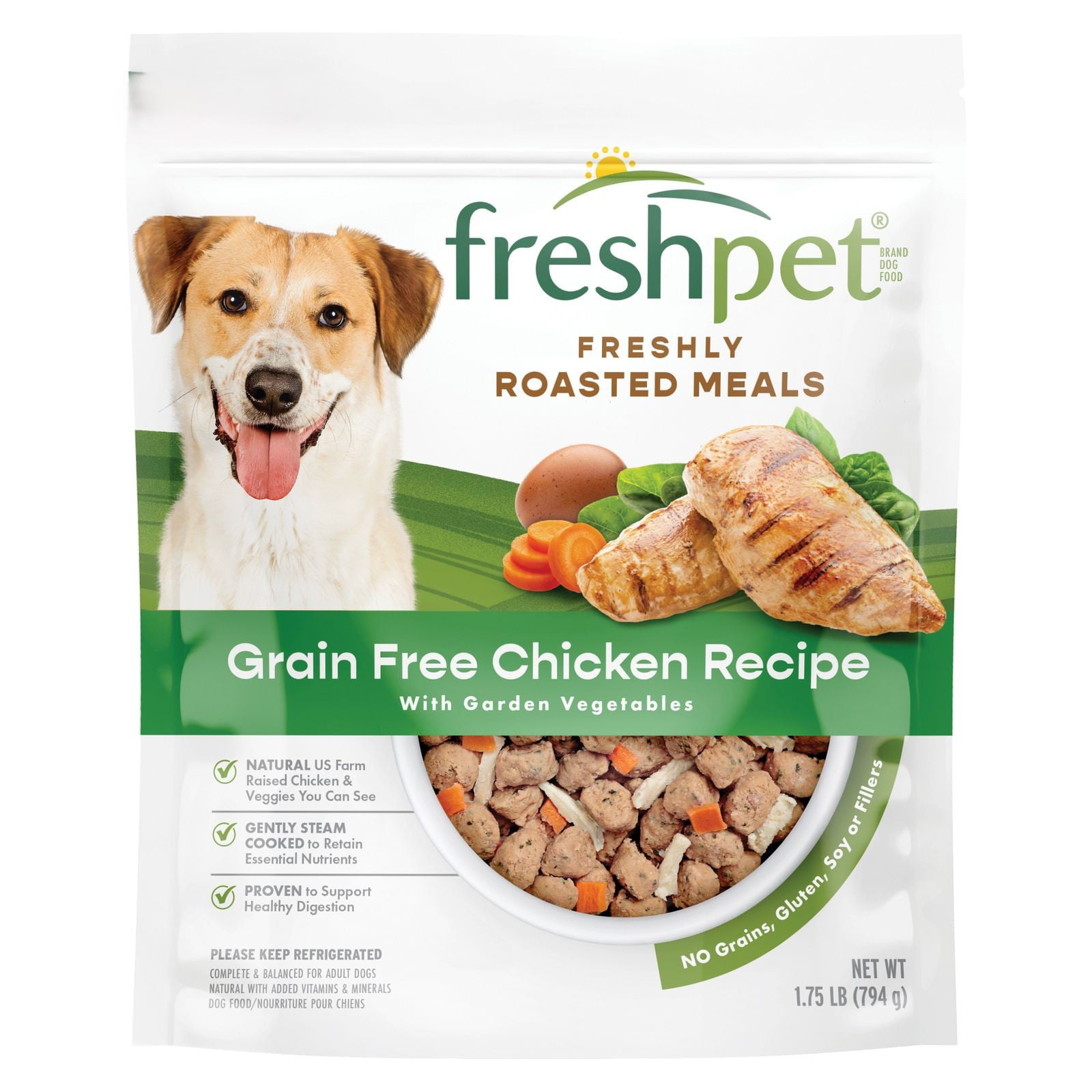 Freshpet Fresh Dog Food, Chicken Recipe, 1.75 lb, Freshly Roasted Meals ...