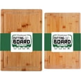 Bamboo Kitchen Cutting Boards Set of 2 with Juice Groove and Knife ...