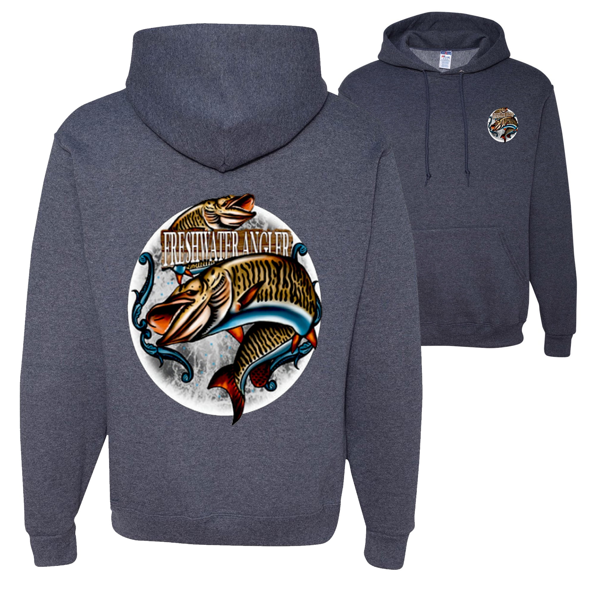 Freshwater Angler Fish Lover FRONT AND BACK Mens Hoodies, Vintage ...