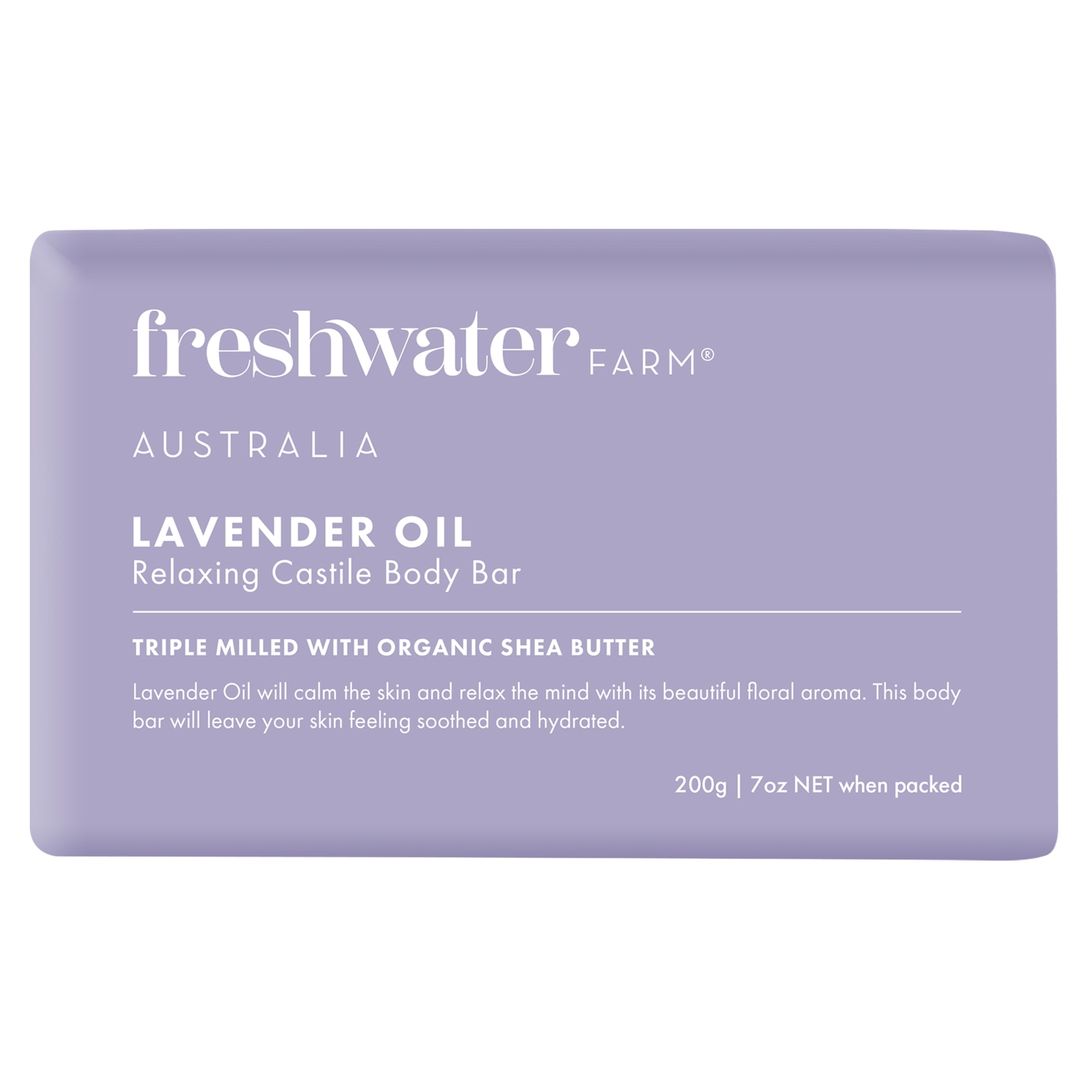 Freshwater Farm Lavender Oil Calming Castile Body Bar, Naturally ...