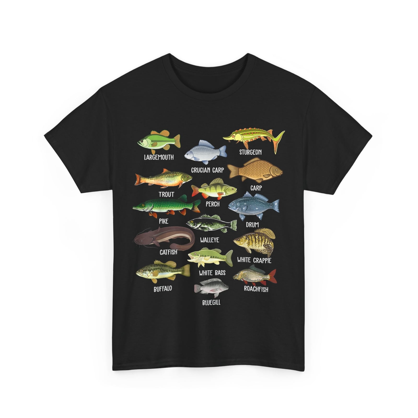 Freshwater Fish Species Fisherman T-Shirt - Walmart.com