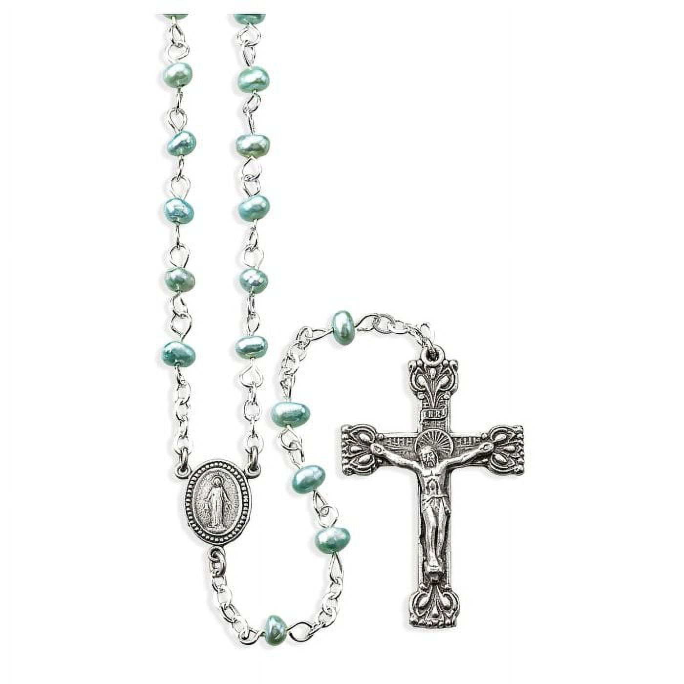 Freshwater Light Blue Pearl Bead Rosary - Walmart.com