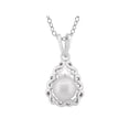Freshwater Pearl Pear shape with Swirl frame Pendant, 18" - Walmart.com