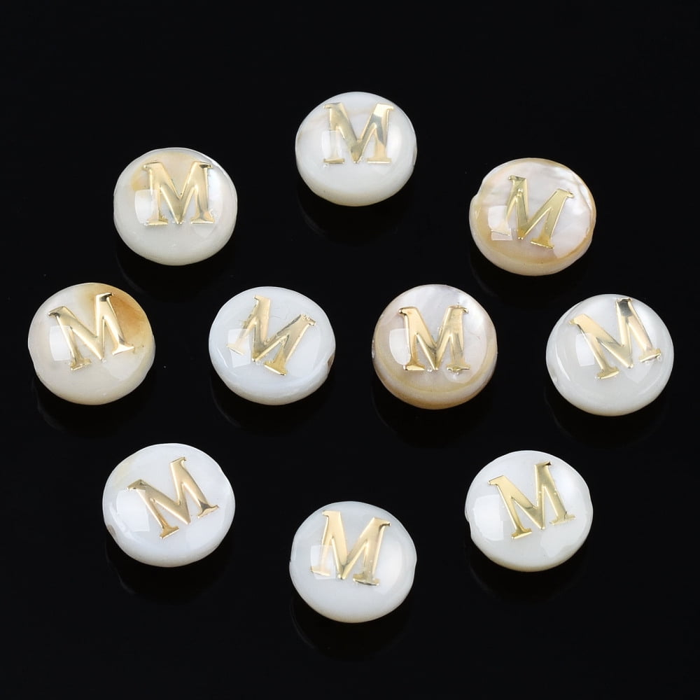 Freshwater Shell Natural Freshwater Shell Beads with Golden Plated ...