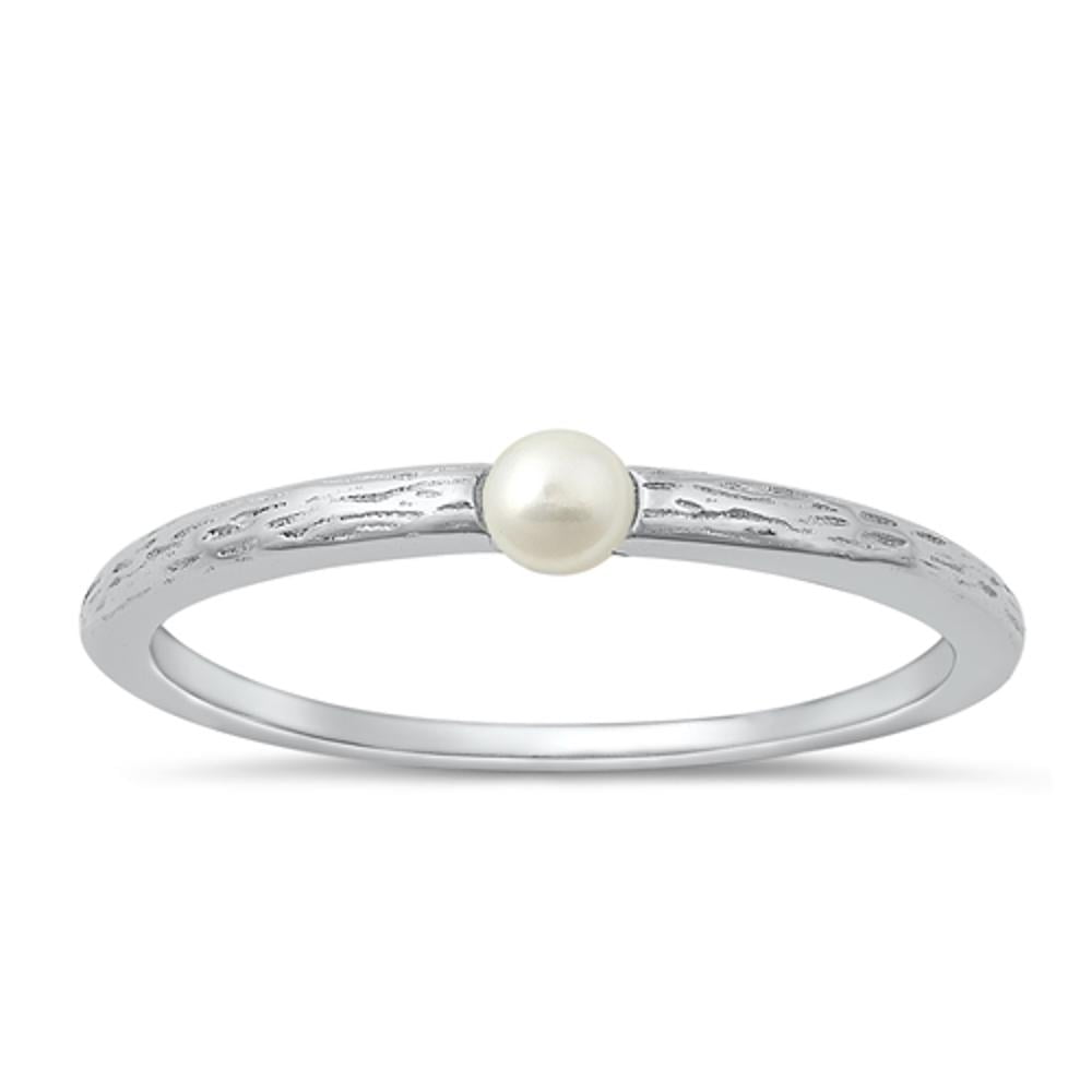 Freshwater Simulated Pearl Ring .925 Sterling Silver Band Jewelry ...