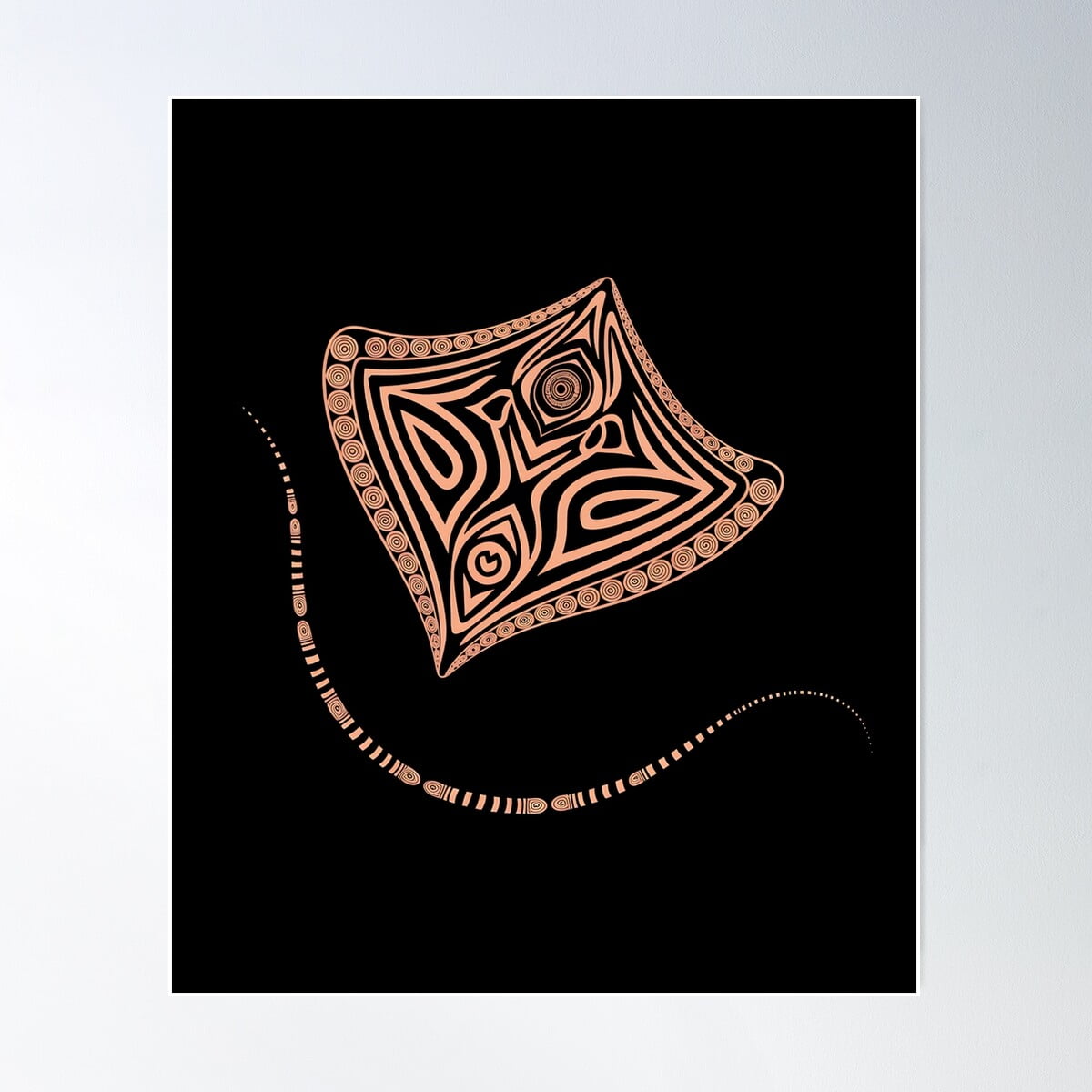 Freshwater Stingray Poster Wall Art, Modern Wall Decor For Living Room ...