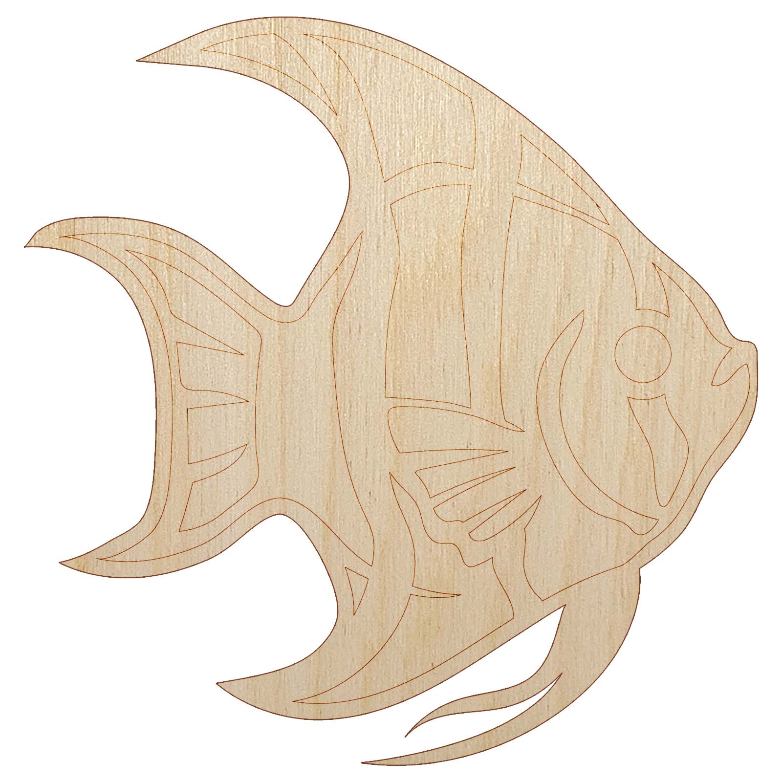 Freshwater Striped Angelfish Fish Wood Shape Unfinished Piece Cutout ...
