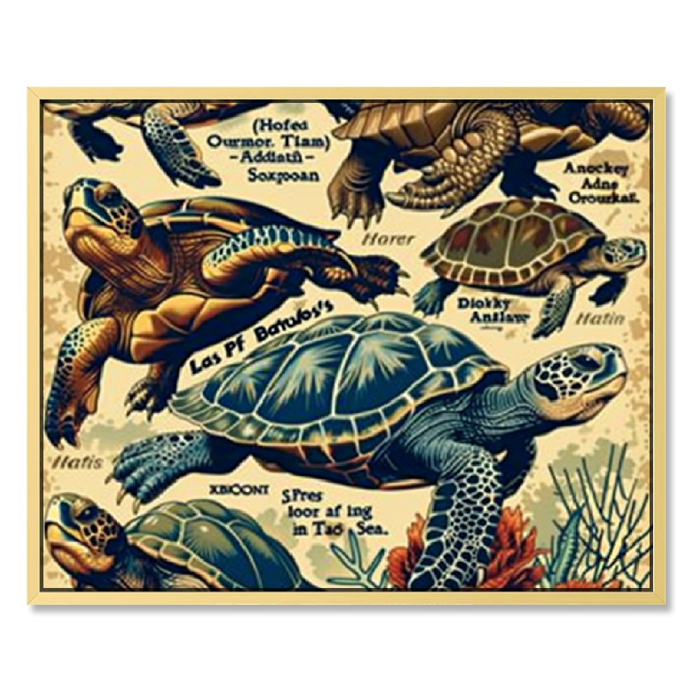 Freshwater Turtles Poster Modern Wall Art Educational Prints on Canvas ...