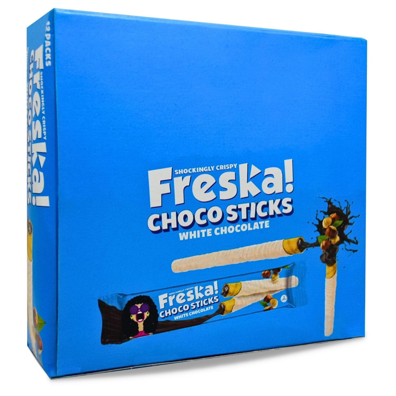 Freska Choco Sticks White MZF22 Chocolate Coated Rolled Wafer Filled ...