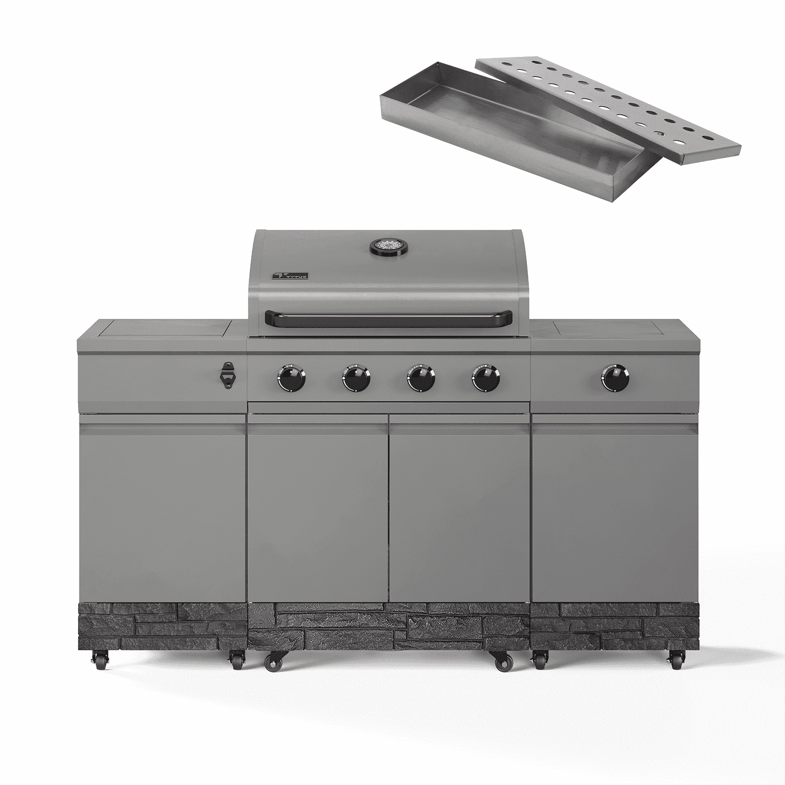 TYTUS Fresno 5-Burner LP Gunmetal Graphite Stone Island Grill ...