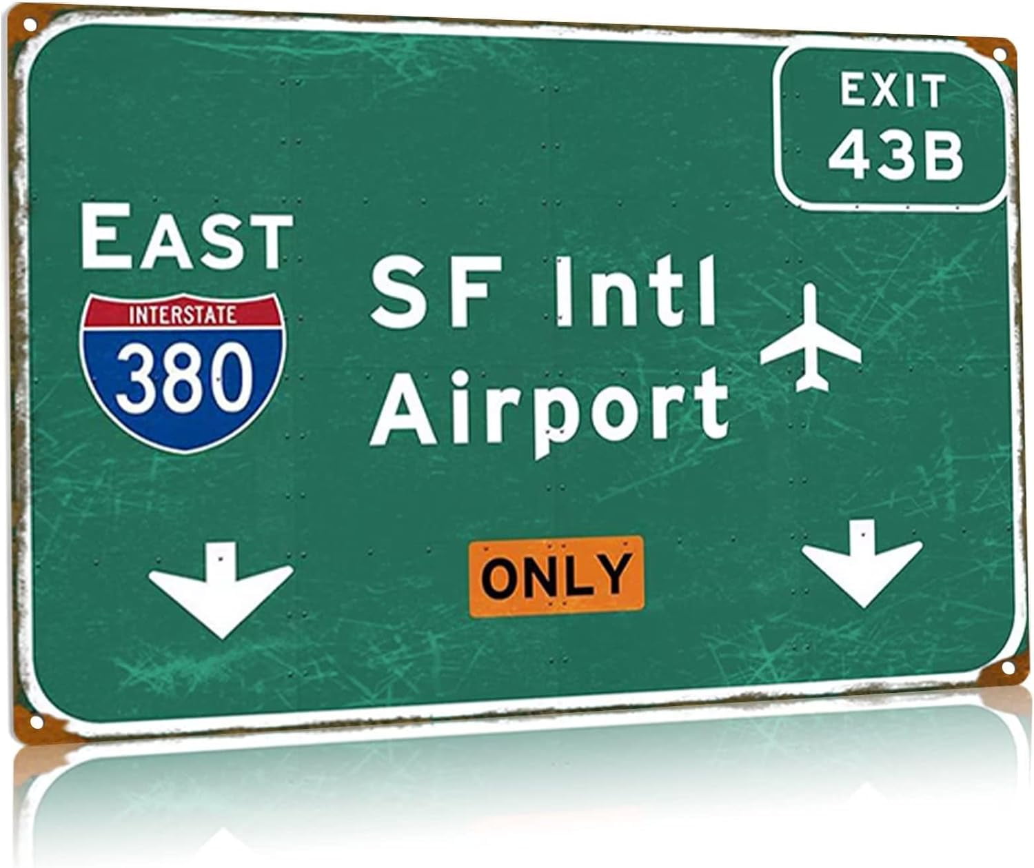 Fresno Road Sign Metal Tin Signs Exit Only Highway Direction Interstate ...