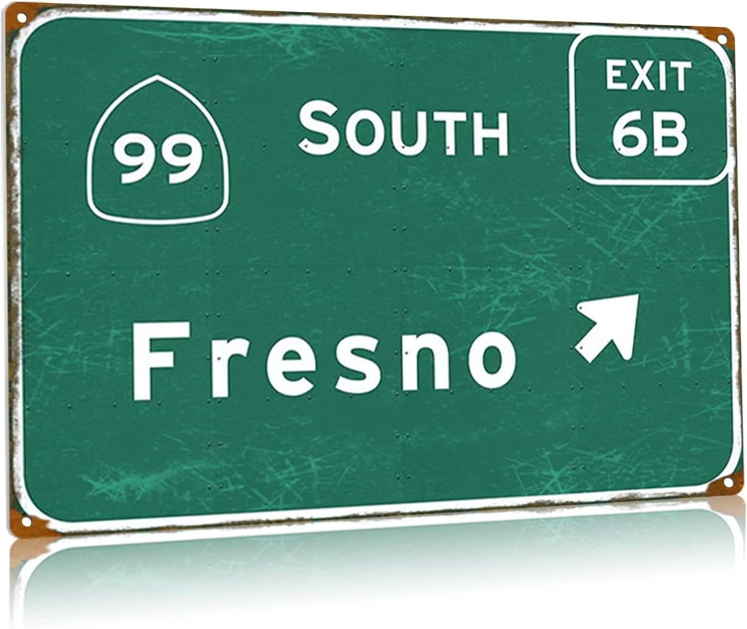 Fresno Road Sign Metal Tin Signs Exit Only Highway Direction Interstate ...