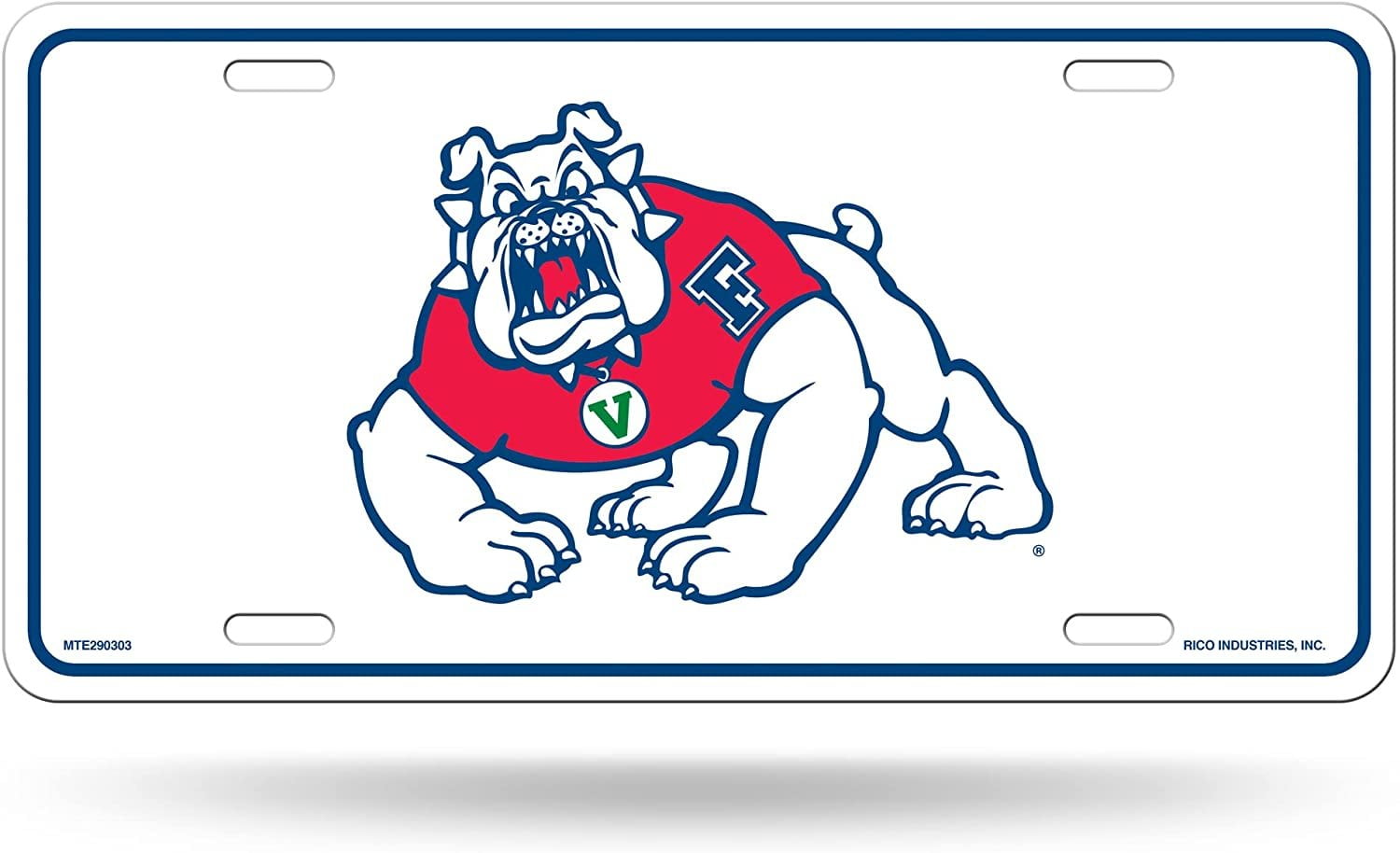 Fresno State University Bulldogs Metal Auto Tag License Plate, White ...