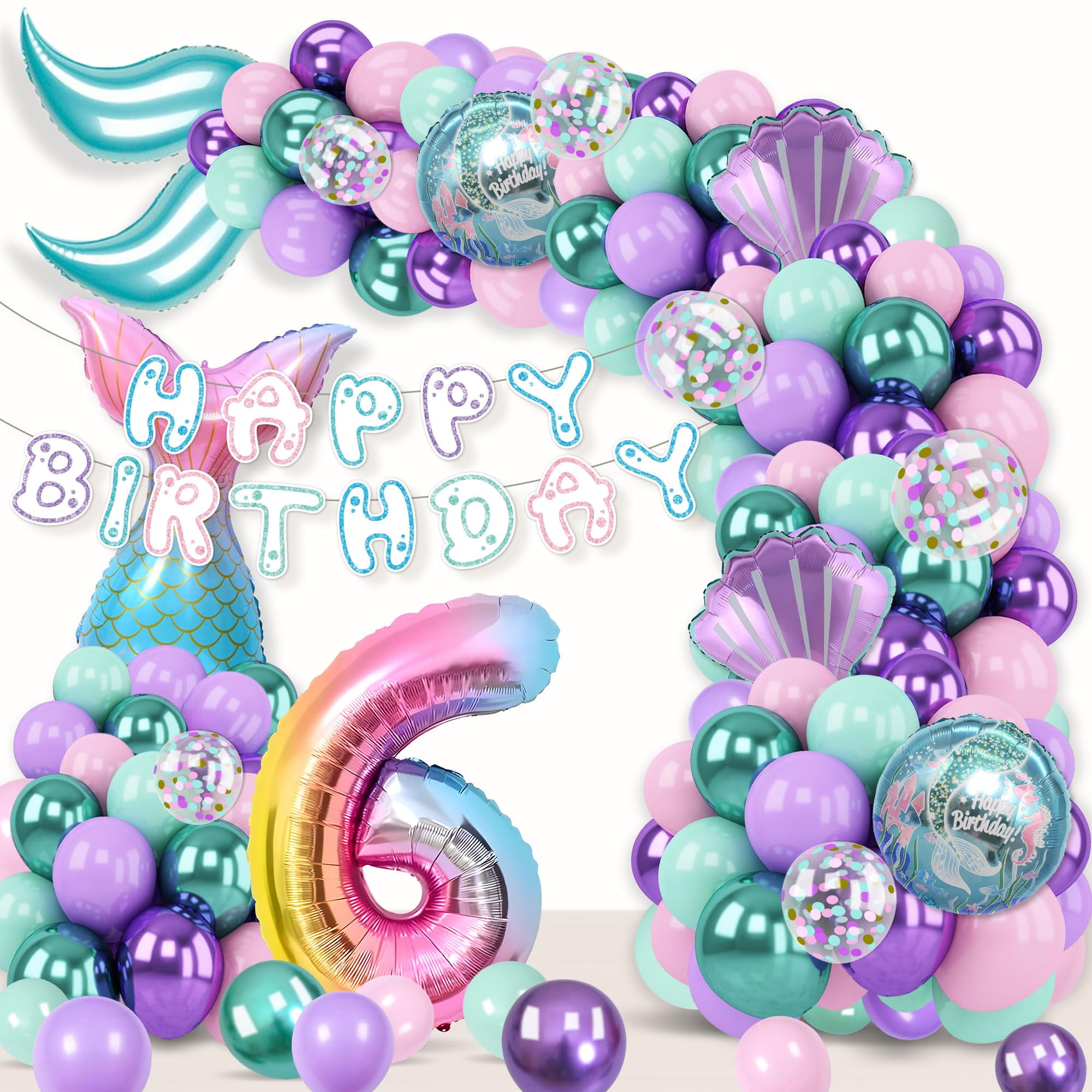 Fressdai Sea-Maid Birthday Decorations Balloon Arch ZLK1 Kit - Pink ...