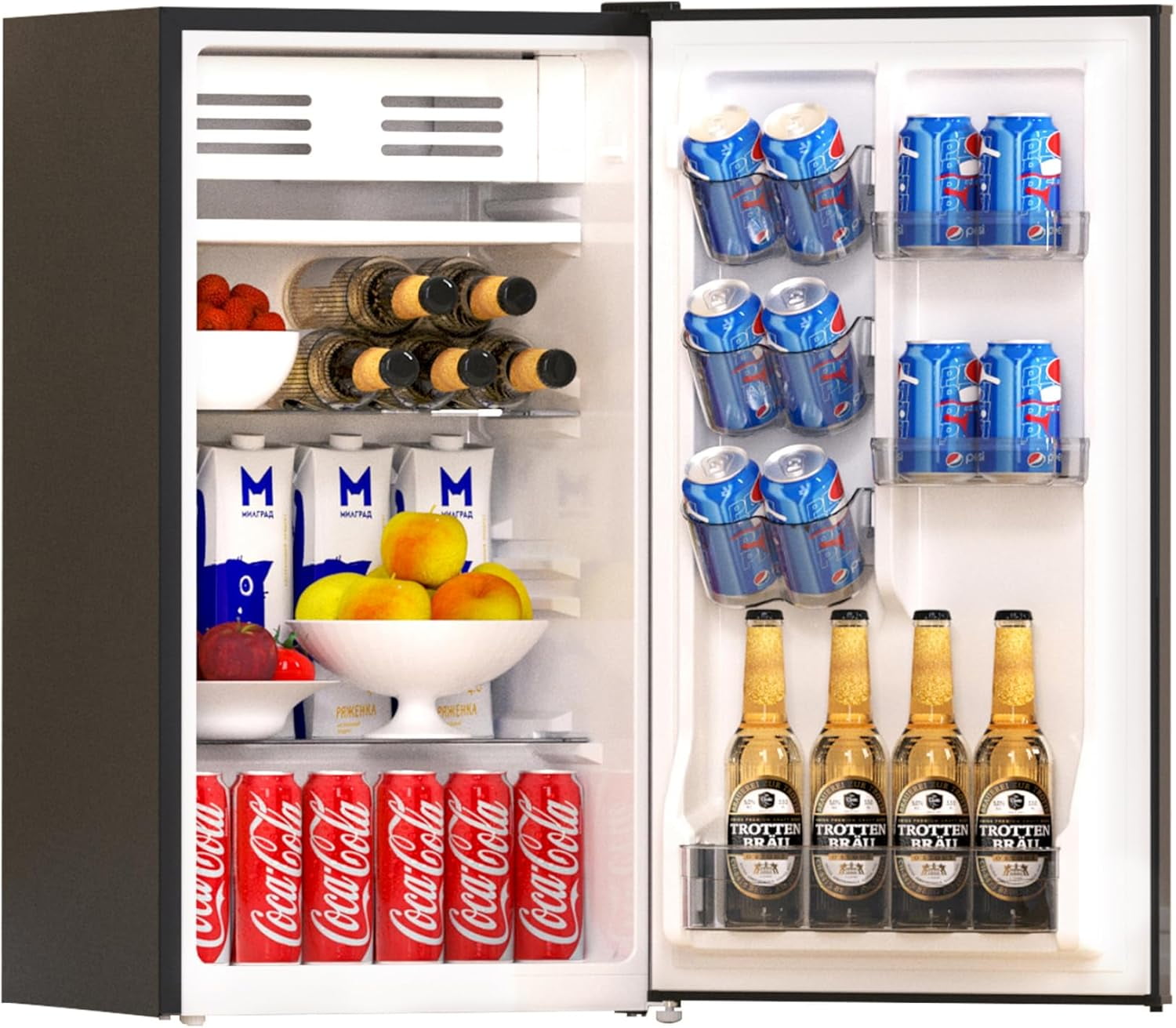 Frestec 3.2 Cu. Ft. Mini Fridge with Freezer, Small Refrigerator, Mini ...