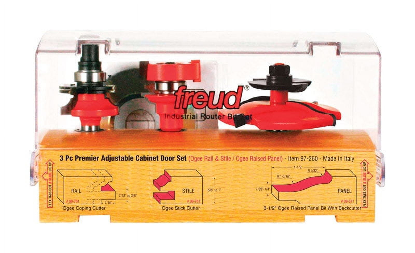 Freud 3 Piece Premier Adjustable Cabinet Bit Set - Walmart.com