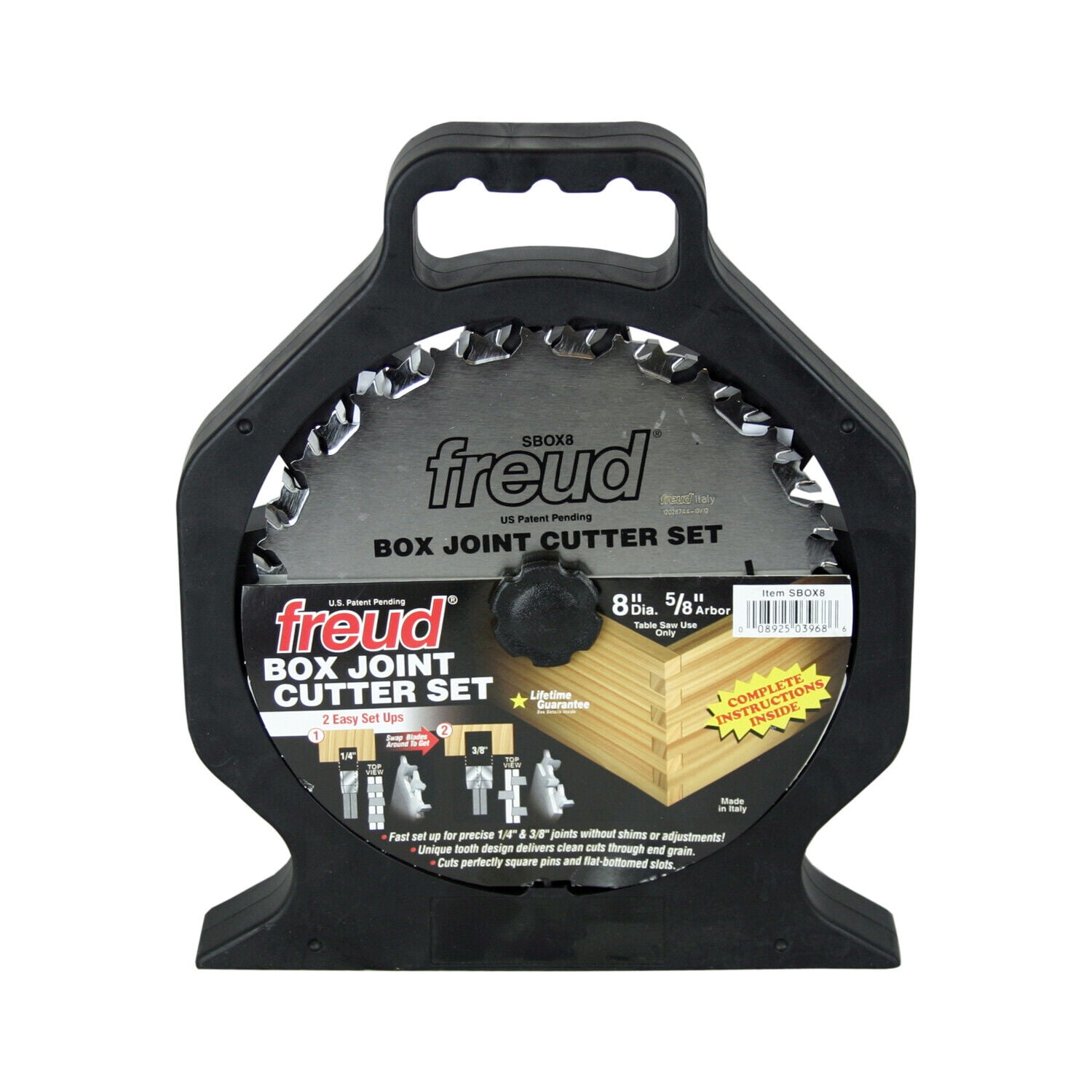 Freud SBOX8 8-inch 5/8-Inch Arbor Box Joint Cutter Set for Table Saw ...