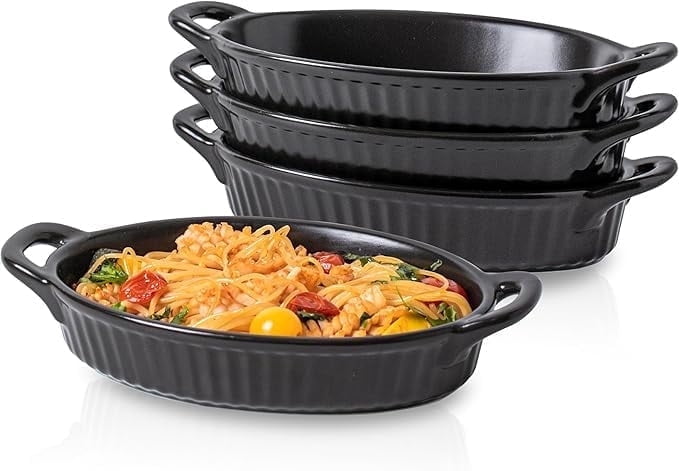 Frewinky Au Gratin Baking Dishes,9-inch Ceramic Baking Dish Set with ...