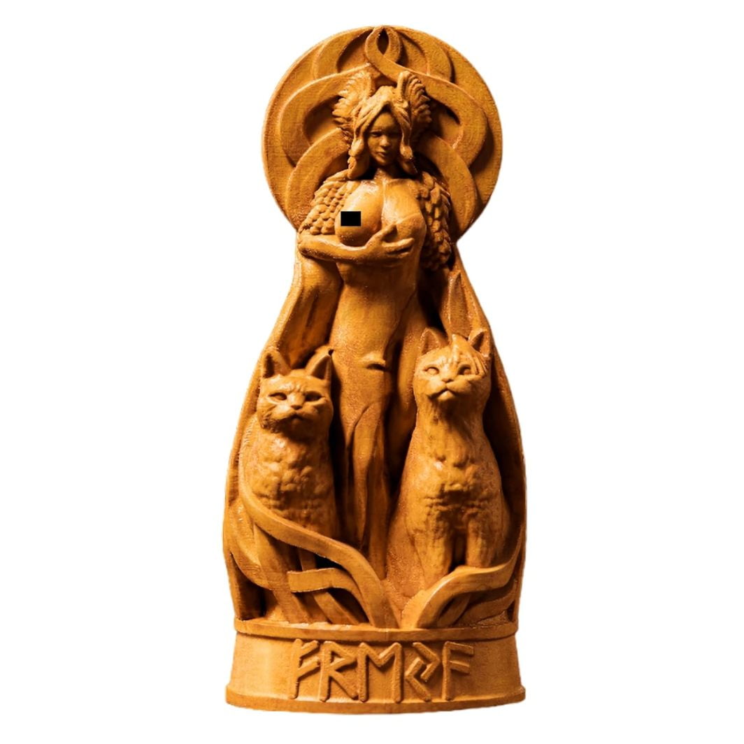 Freya God Viking God Wooden carved statue Freya Pagan Paganism God ...