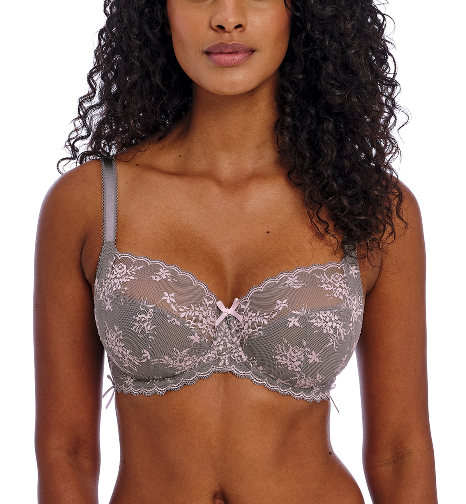 Freya Offbeat Decadence Side Support Underwire Bra (402501),32JJ,Grey/Pink - Walmart.com