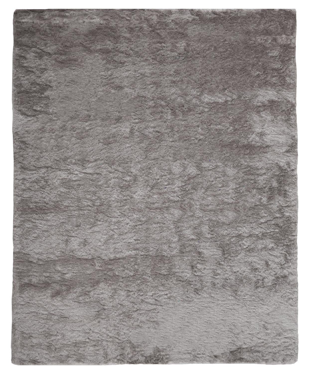Freya Plush Shag Area Rug with Metallic Sheen, Platinum/Gray, 7ft-6in x ...
