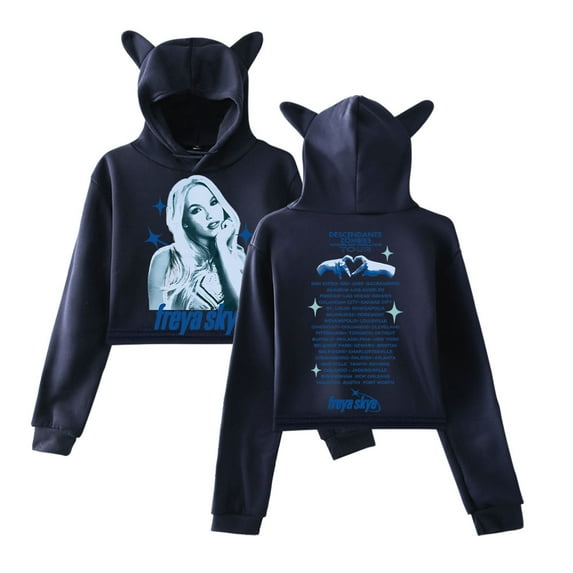 Freya Skye 2025 Tour Merch Cat Ear Hoodie Sweatshirt Streetwear Girls ...