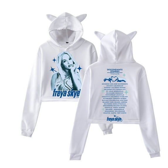 Freya Skye 2025 Tour Merch Cat Ear Hoodie Sweatshirt Streetwear Girls ...