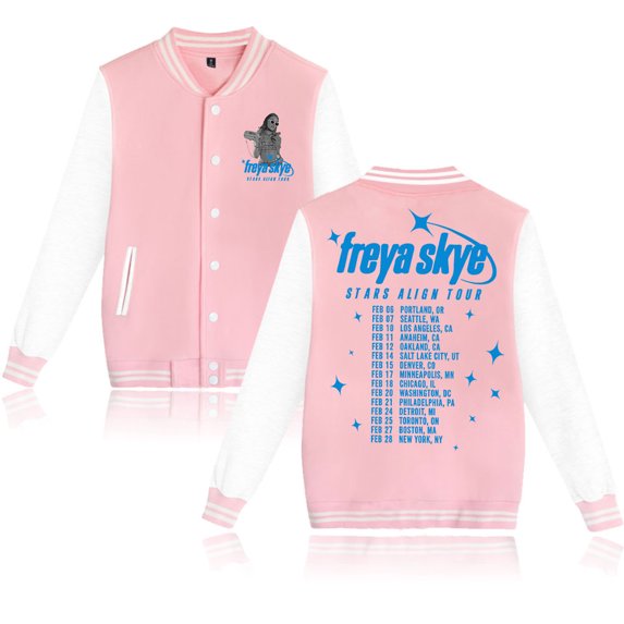 Freya Skye 2026 Stars Align Tour Date Print Baseball Jacket – Unisex ...