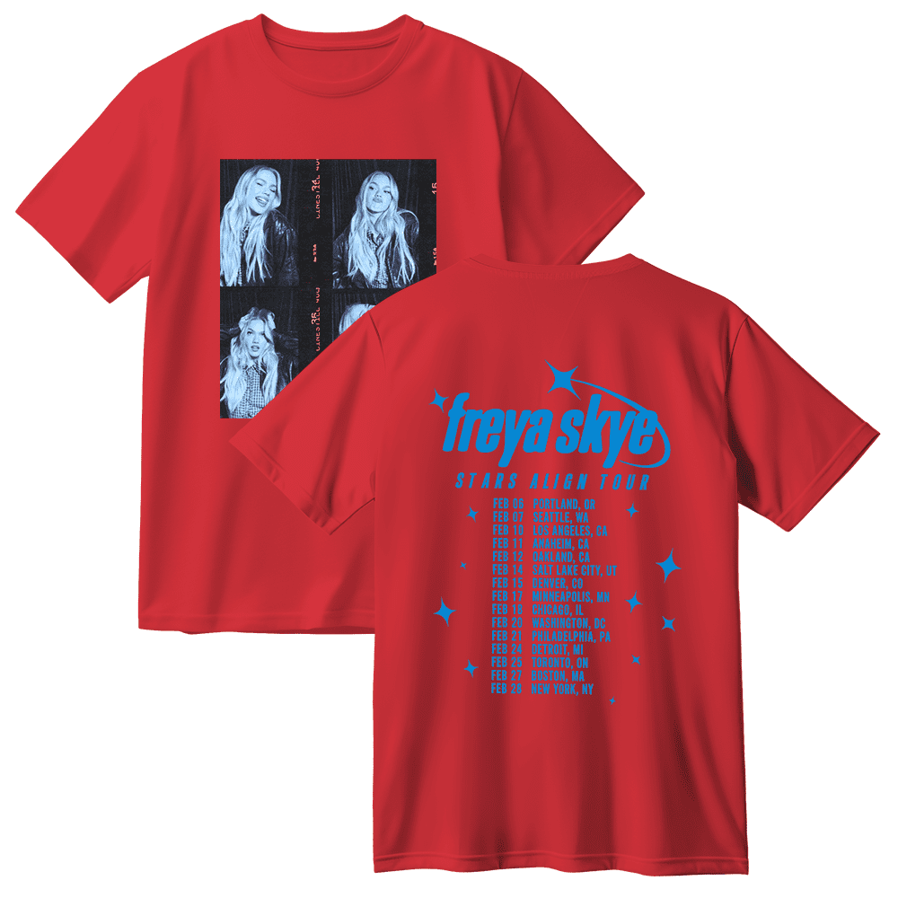 Freya Skye 2026 Stars Align Tour Date Print Cotton T-Shirt – Unisex Short Sleeve Tee, Casual ...