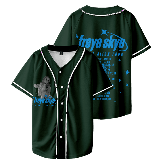 Freya Skye 2026 Stars Align Tour Print Merch Baseball Jersey T-Shirt ...