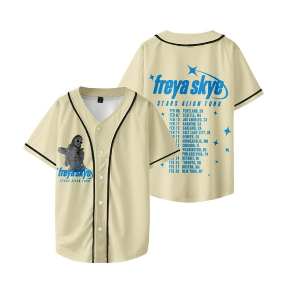 Freya Skye 2026 Stars Align Tour Print Merch Baseball Jersey T-Shirt ...