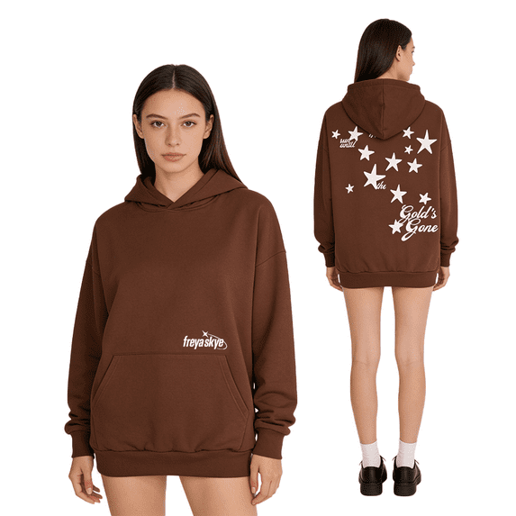 Freya Skye Gold's Gone Hoodie Y2K Pullover Drawstring Pocket Sweatshirt ...