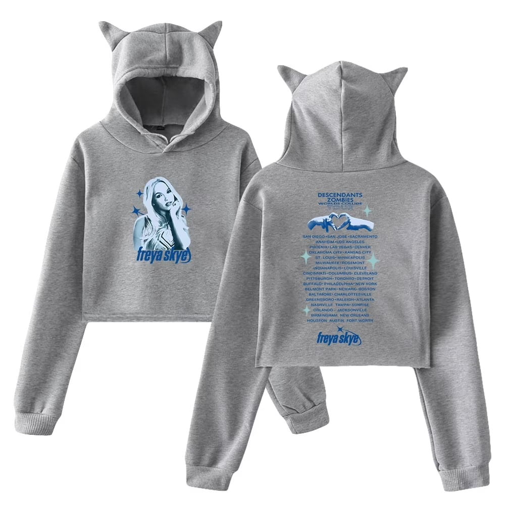 Freya Skye Merch 2025 Tour Print Cat Ear Hoodie – Women’s Pullover ...