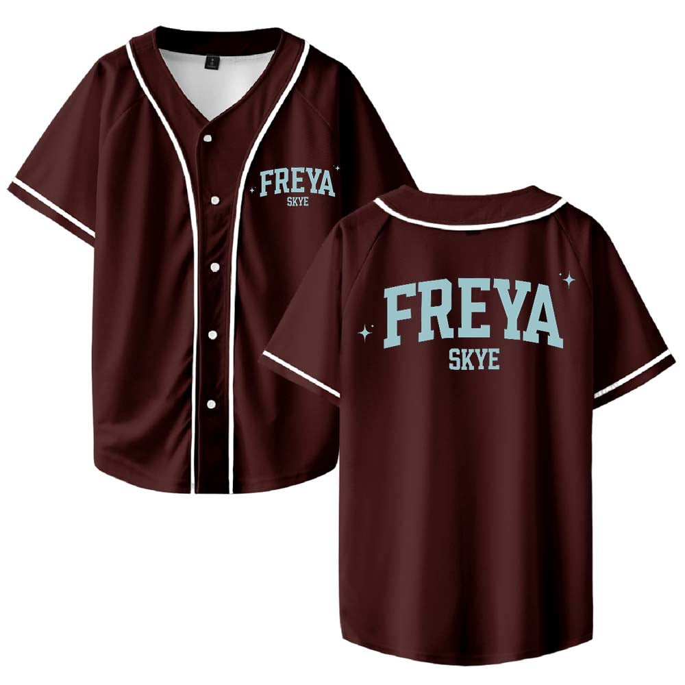 Freya Skye Merch Baseball Jersey Shirt V-Neck Women Men Short Sleeve ...
